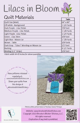 Lilacs in Bloom- Pixelated Quilt Pattern (digital Download) - Etsy
