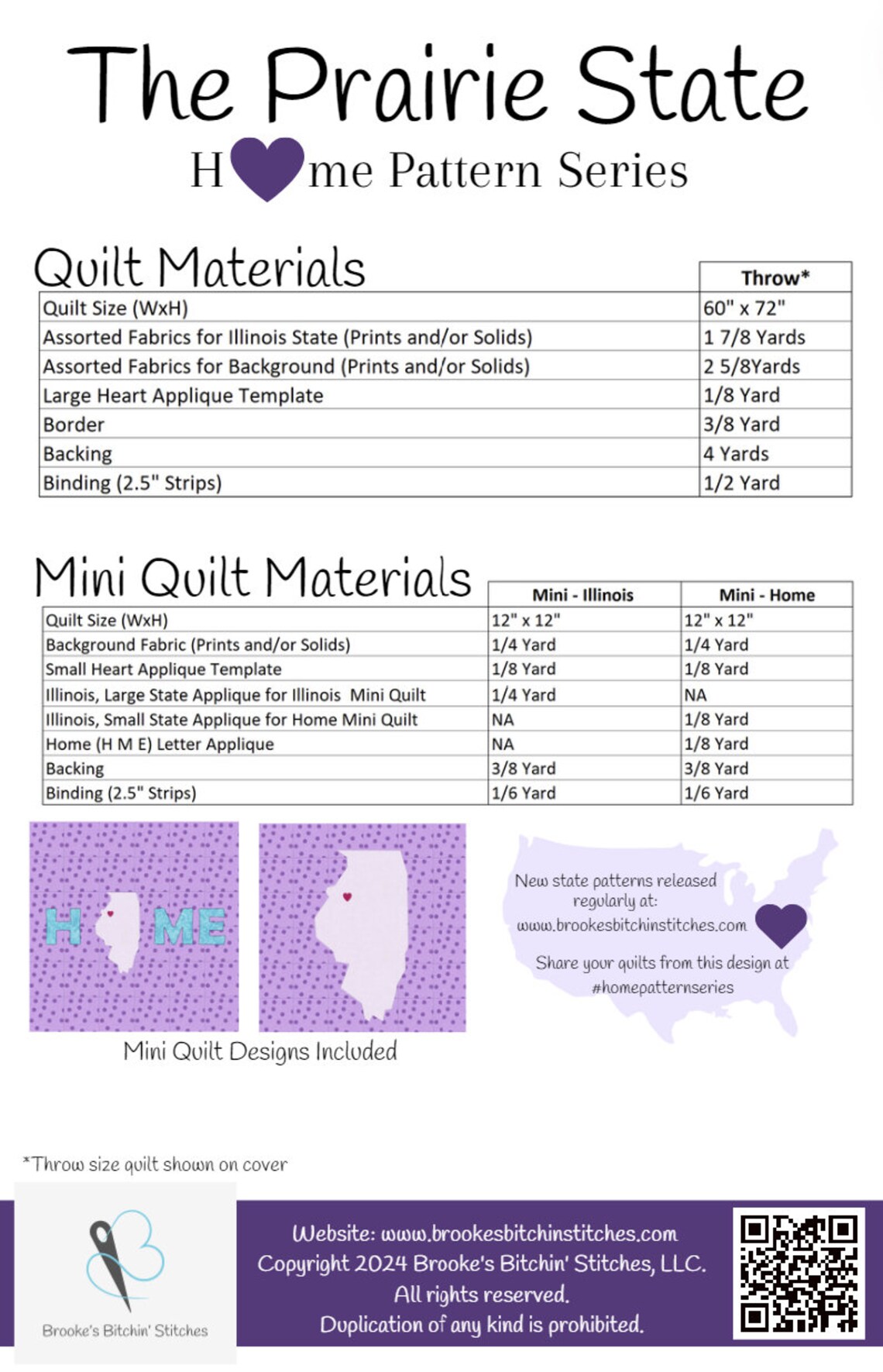 The Prairie State - Illinois Pixelated Quilt Pattern (digital Download ...