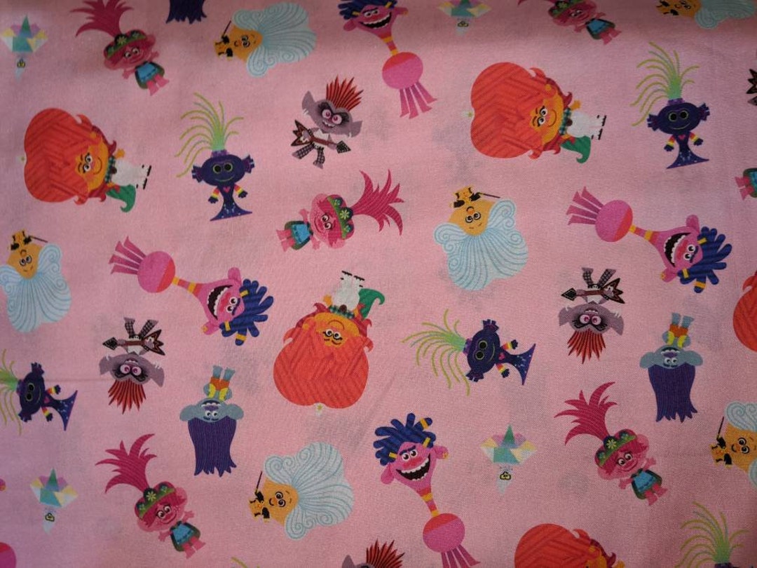 Licensed Trolls World Tour Tossed 100% Cotton Fabric Cut to Size ...