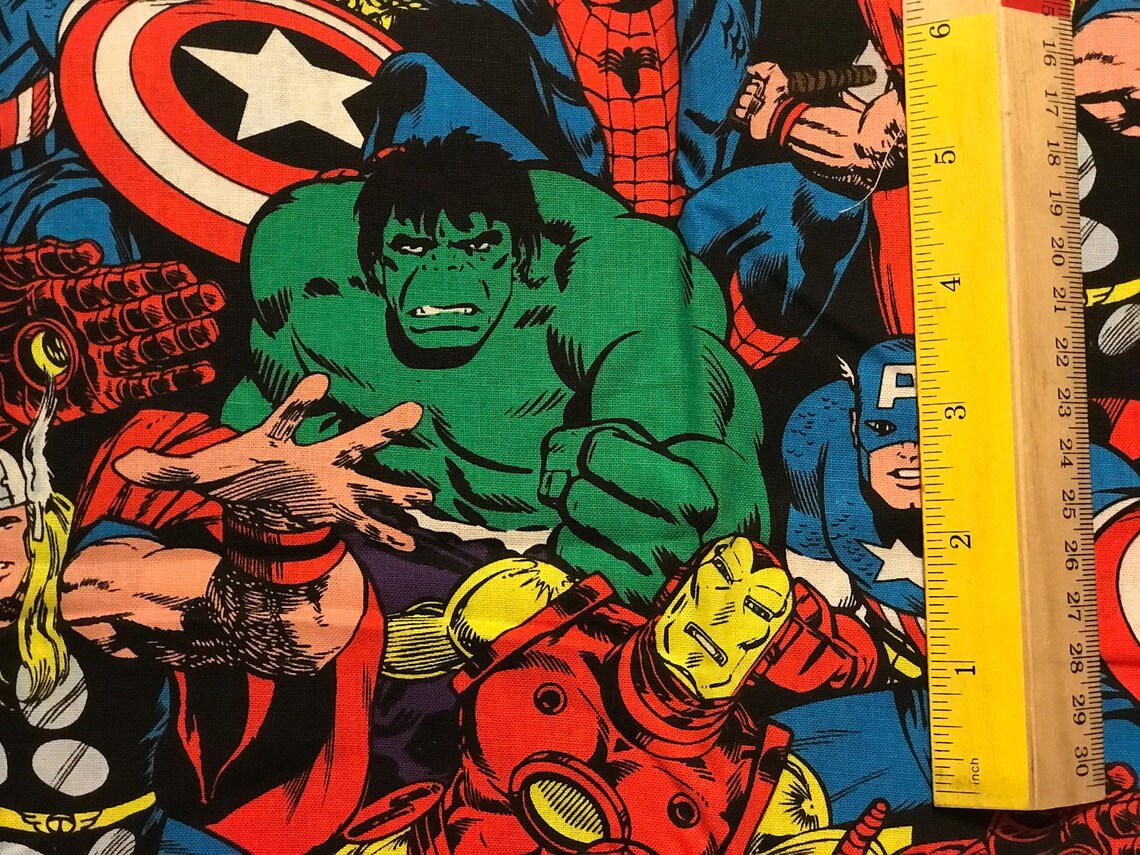 Marvel Heroes 100% Cotton Fabric. Spider-man/ Captain America | Etsy