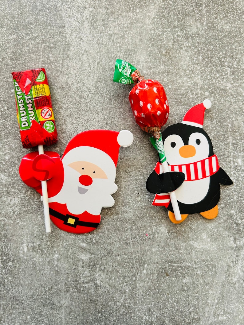 2 X Christmas Kids Novelty Lollipop Candy Holder Paper Decoration ...