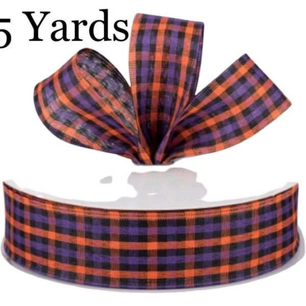 Purple Plaid Fabric Ribbon - Etsy