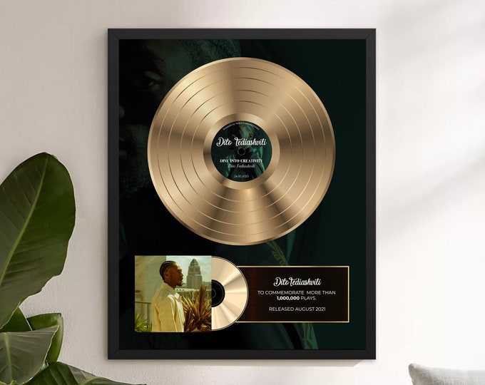 Spotify Plaque Streaming Award Custom Gold Record for Artists Trophy ...