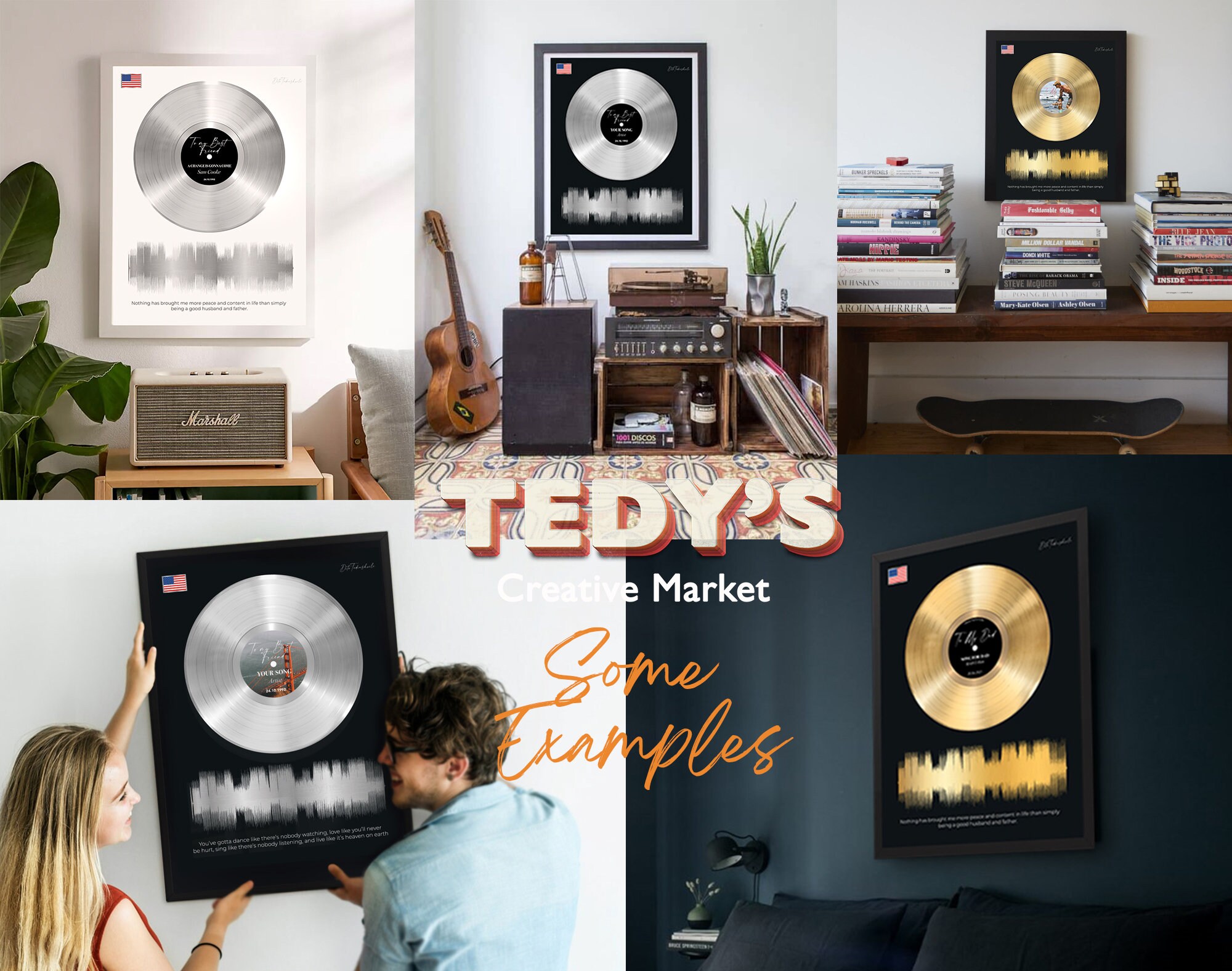 Custom Vinyl Record Sound Wave Art From Voice Recording - Unique Gift ...