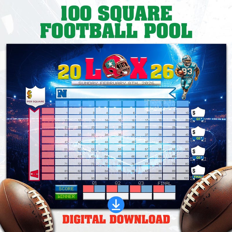 2026 Super Bowl Squares - Etsy