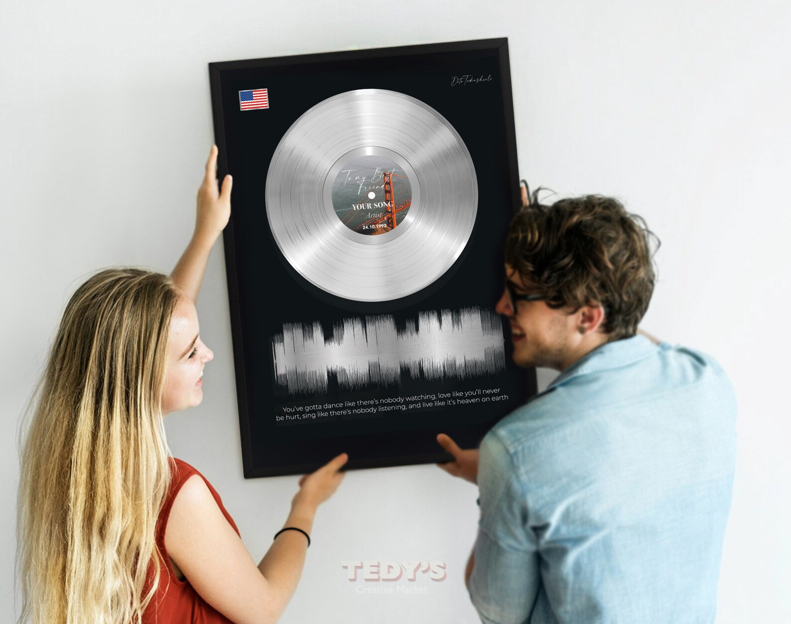 Custom Vinyl Record Sound Wave Art From Voice Recording - Unique Gift ...