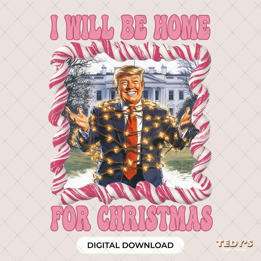 White House Pink Trump Christmas Lights PNG, Election 2024, Make ...