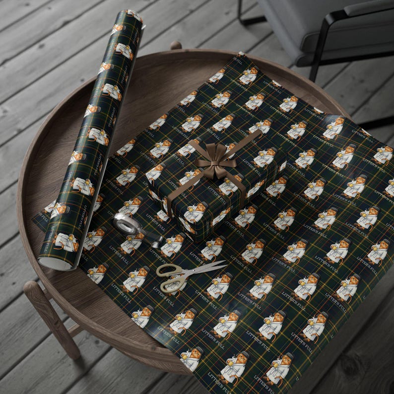 Litter's Full Christmas Vacation Cat Wrapping Paper, Litters Full Cat ...