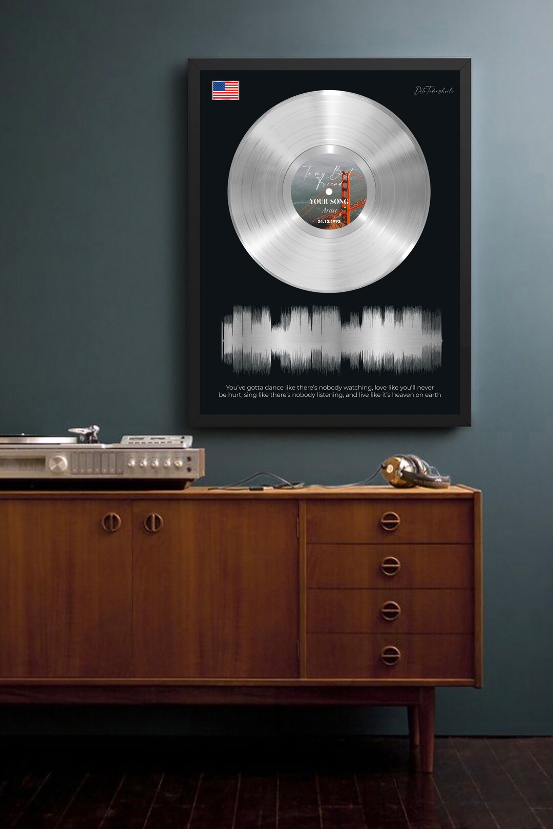 Personalized Voice Art, Custom Vinyl Record, Heartbeat Voice, Sound ...