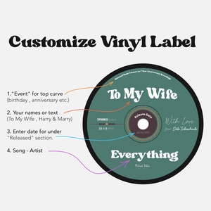 Personalized Vinyl Record Any Song Lyrics Personalized Print - Etsy