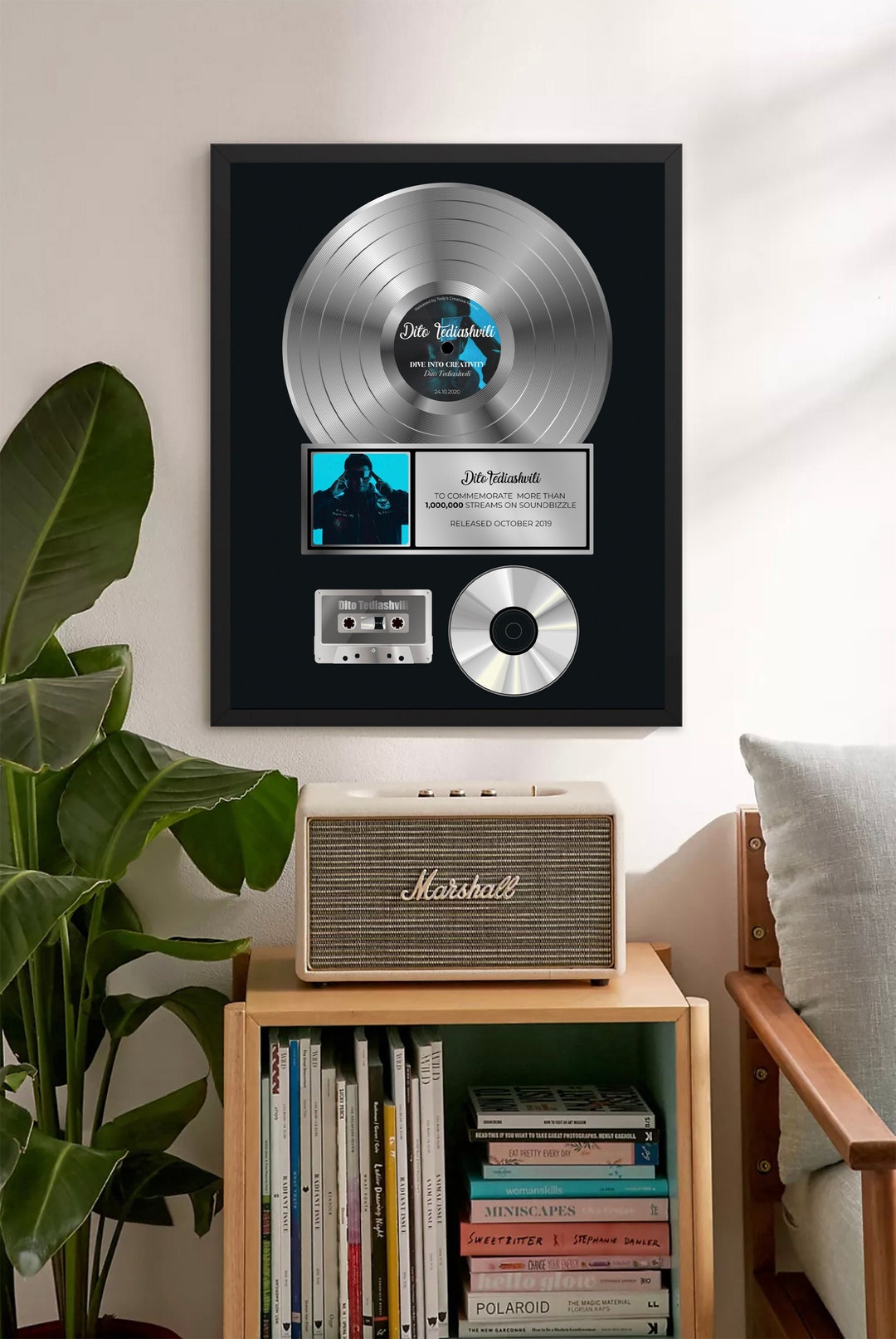 Personalized Music Plaque: Custom Vinyl Record Print, Framed Award - Etsy