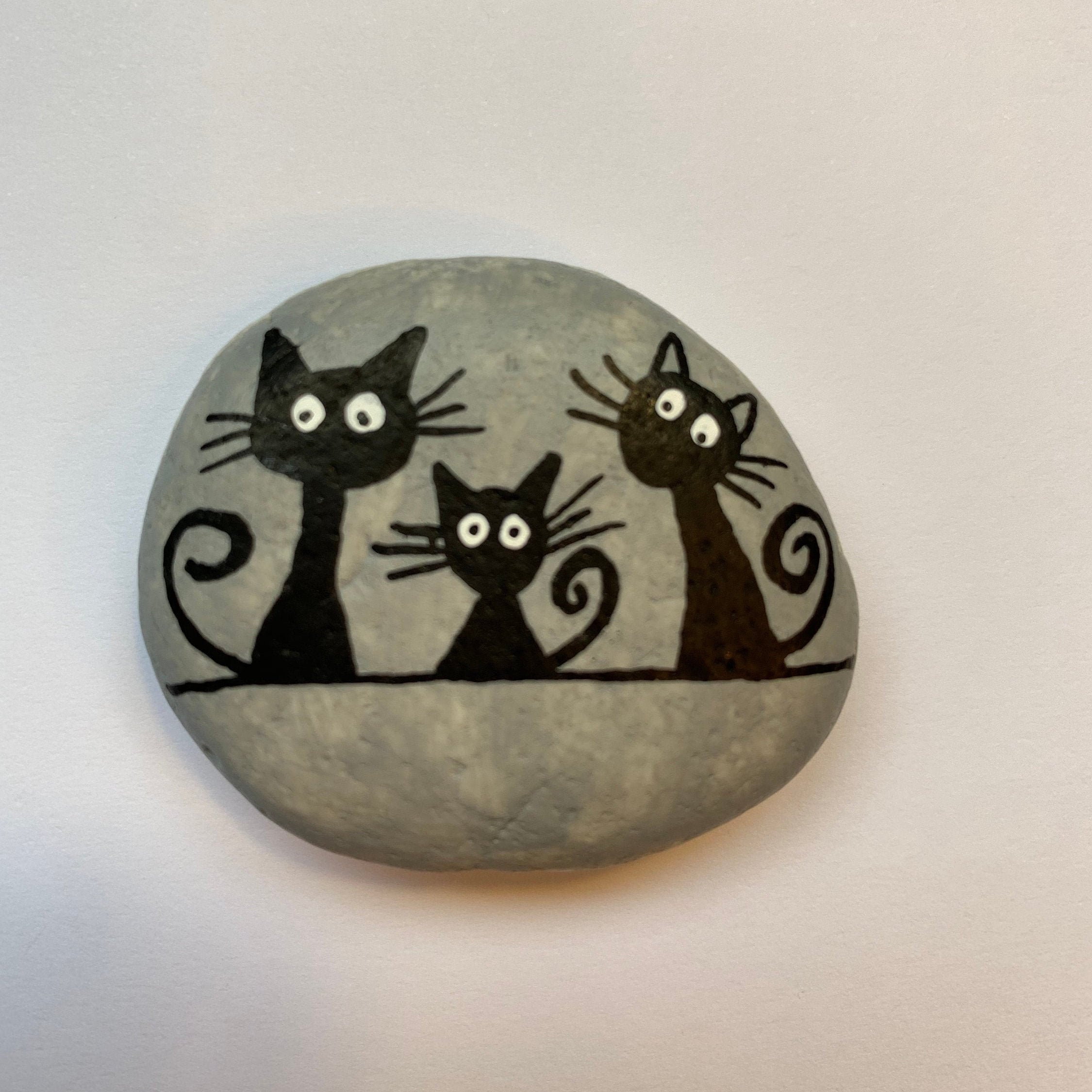 Hand-painted Black Cats Rock - Cat Lover Gift - Etsy