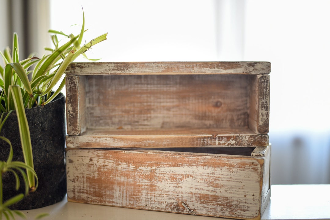 12' Antique White Table Box - Etsy