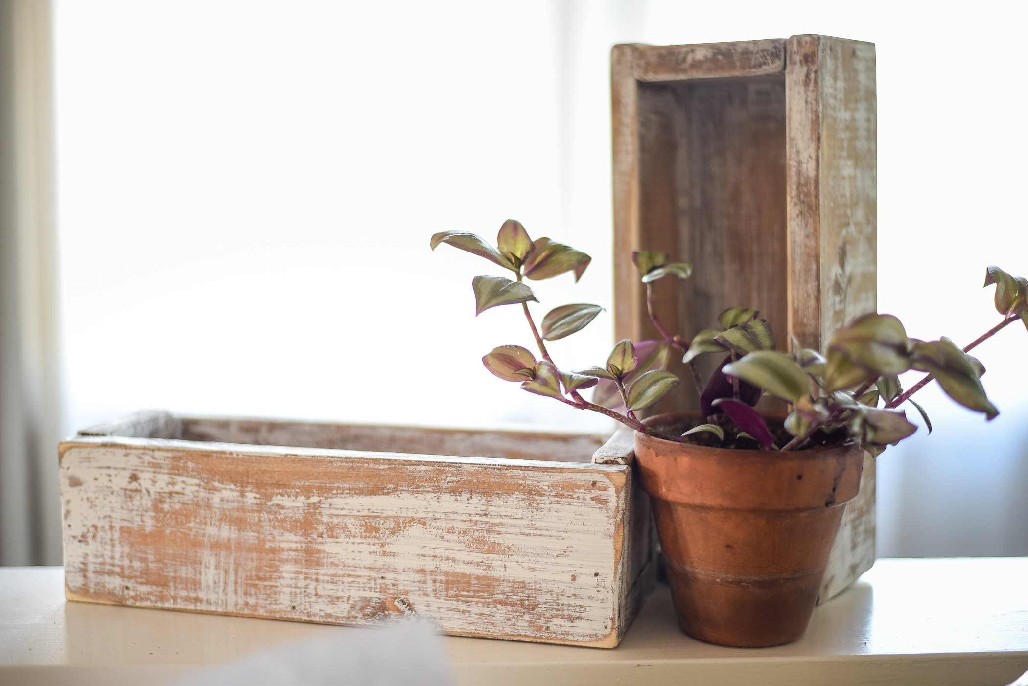 12' Antique White Table Box - Etsy