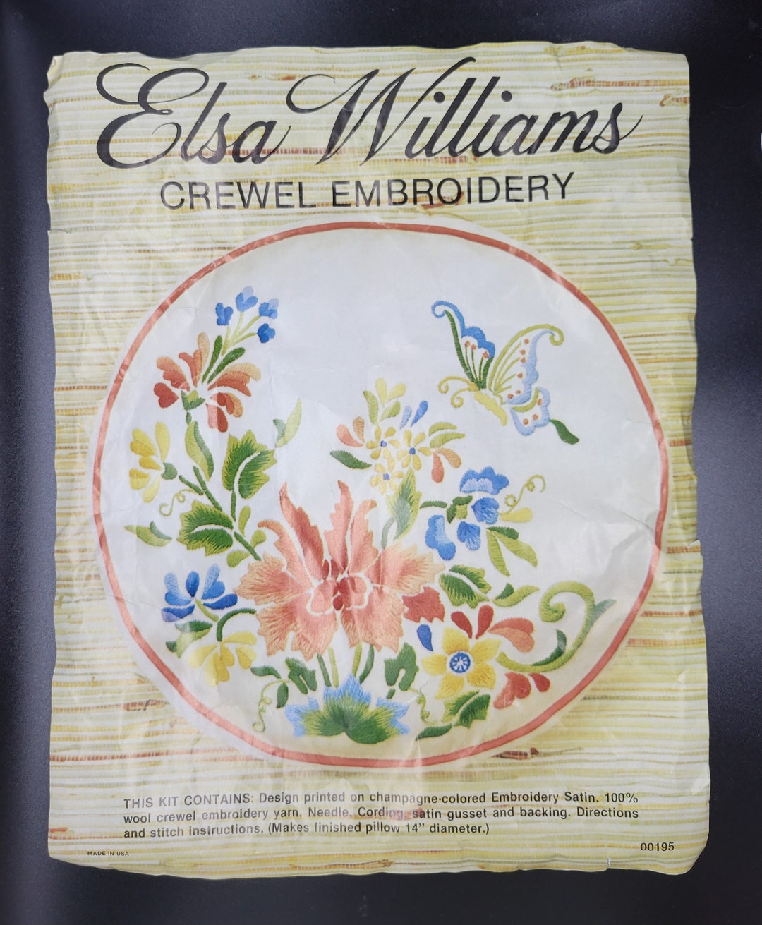 Elsa Williams Chinese Imperial Rose Crewel Embroidery Stamped Kit - Etsy
