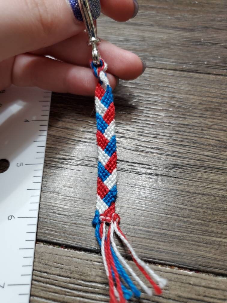 Red White and Blue Key Chain - Etsy