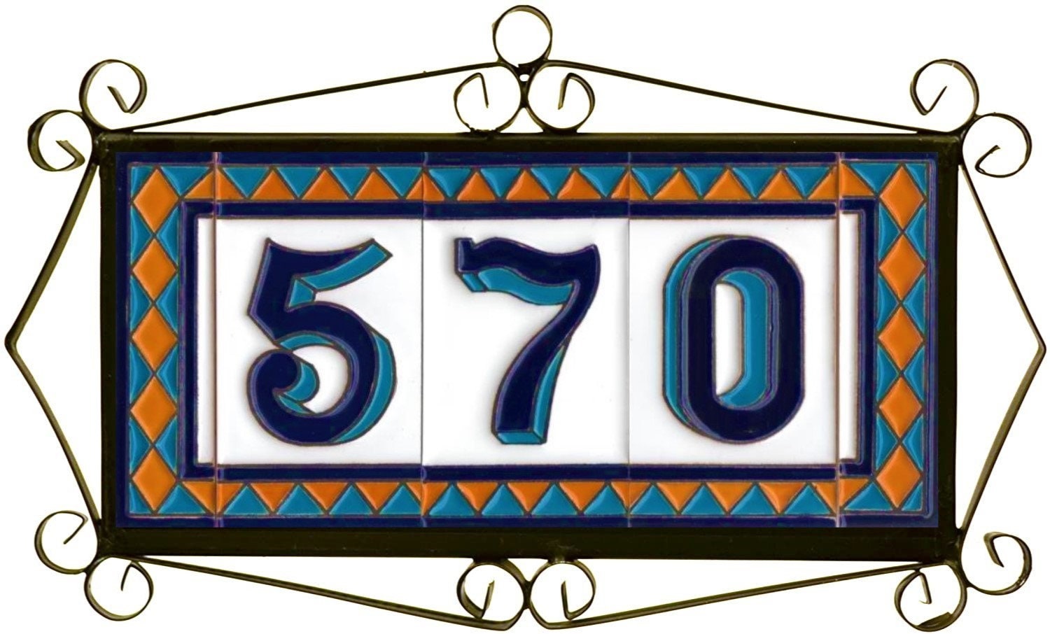 11cm x 5.7cm Spanish Diamond Designed Hand painted Ceramic | Etsy