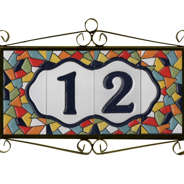 Mosaic House Number - Etsy