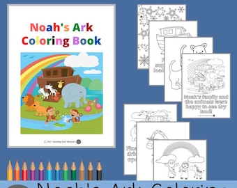 Noah's Ark Coloring Page & Bible Story for Kids – Printable Sunday ...