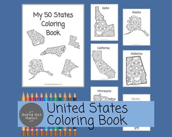 United States Coloring Pages - Etsy