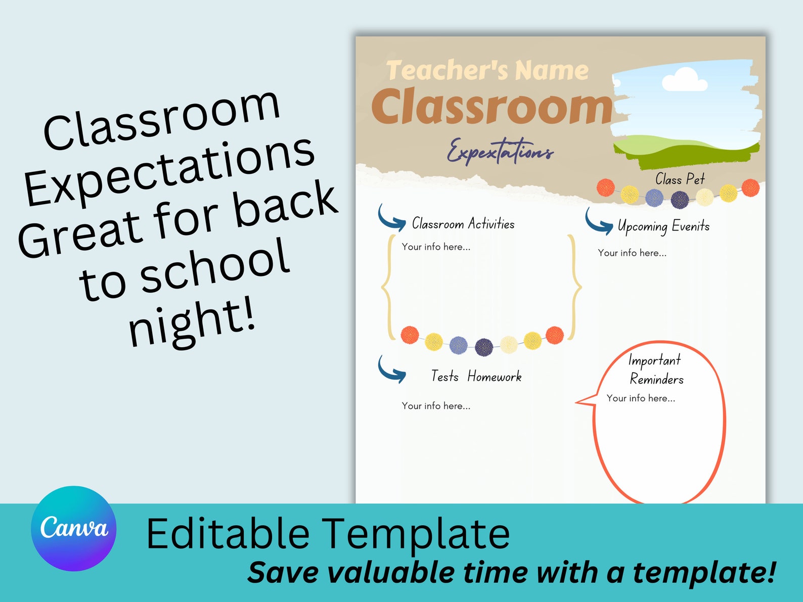 Teacher Newsletter Template Meet the Teacher Editable - Etsy