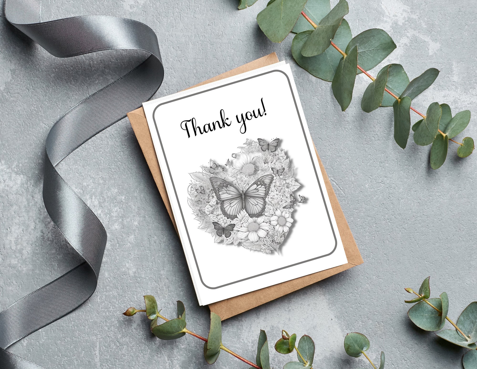 Color Your Own Thank You Cards, Coloring Cards, Personalized Thank You ...