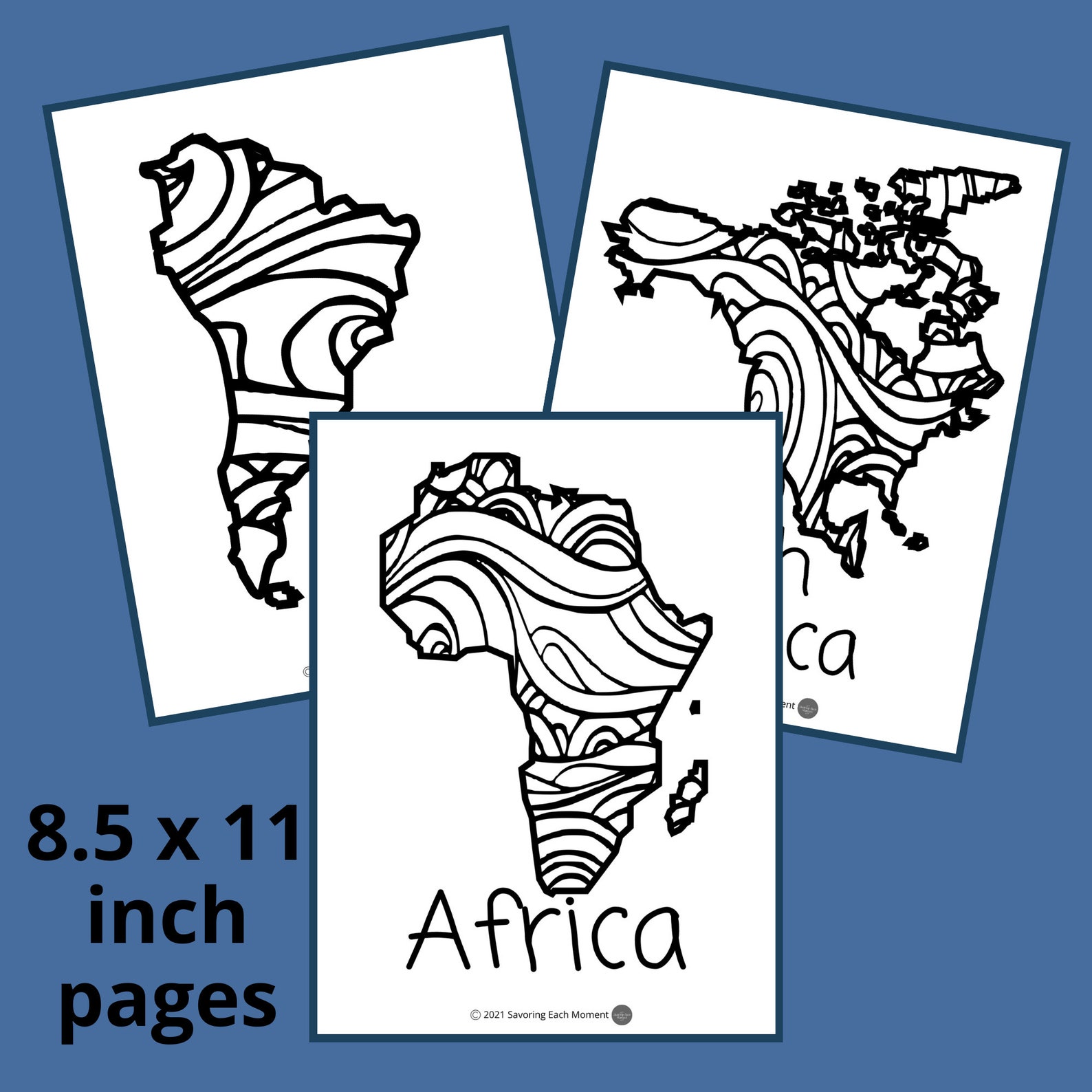 7 Continents Maps, Geography Printable, Geography Coloring Pages, 7 ...