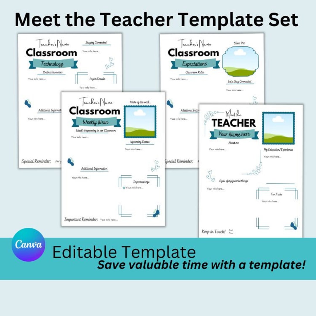 Teacher Classroom Newsletter Template Meet the Teacher Canva - Etsy