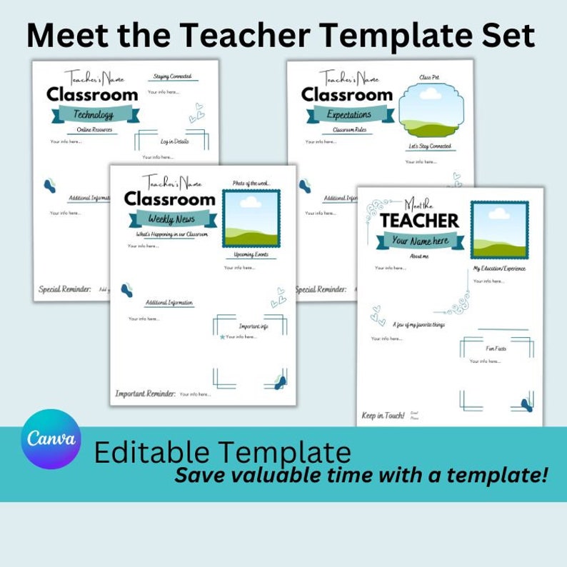 Meet the Teacher Template, Classroom Newsletter, Teacher Letters, Canva ...