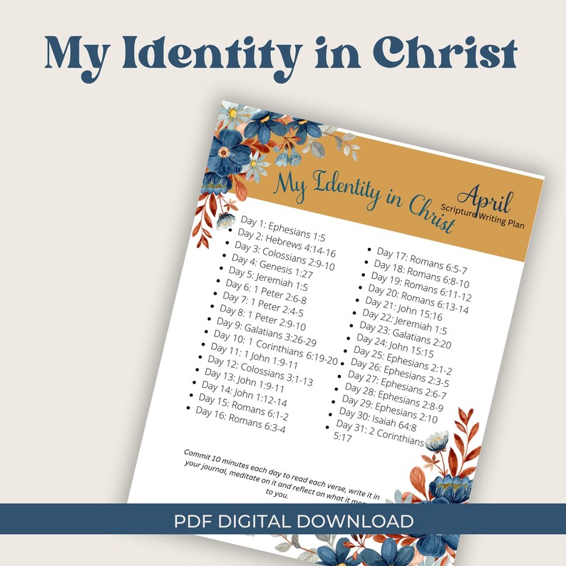 12 Month Scripture Writing Plan Monthly Bible Reading Plan Printable ...