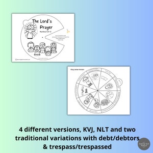 Printable Lords Prayer Wheel for Kids, Sunday School Craft, Bible Verse ...