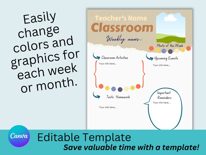 Teacher Newsletter Template Meet the Teacher Editable - Etsy