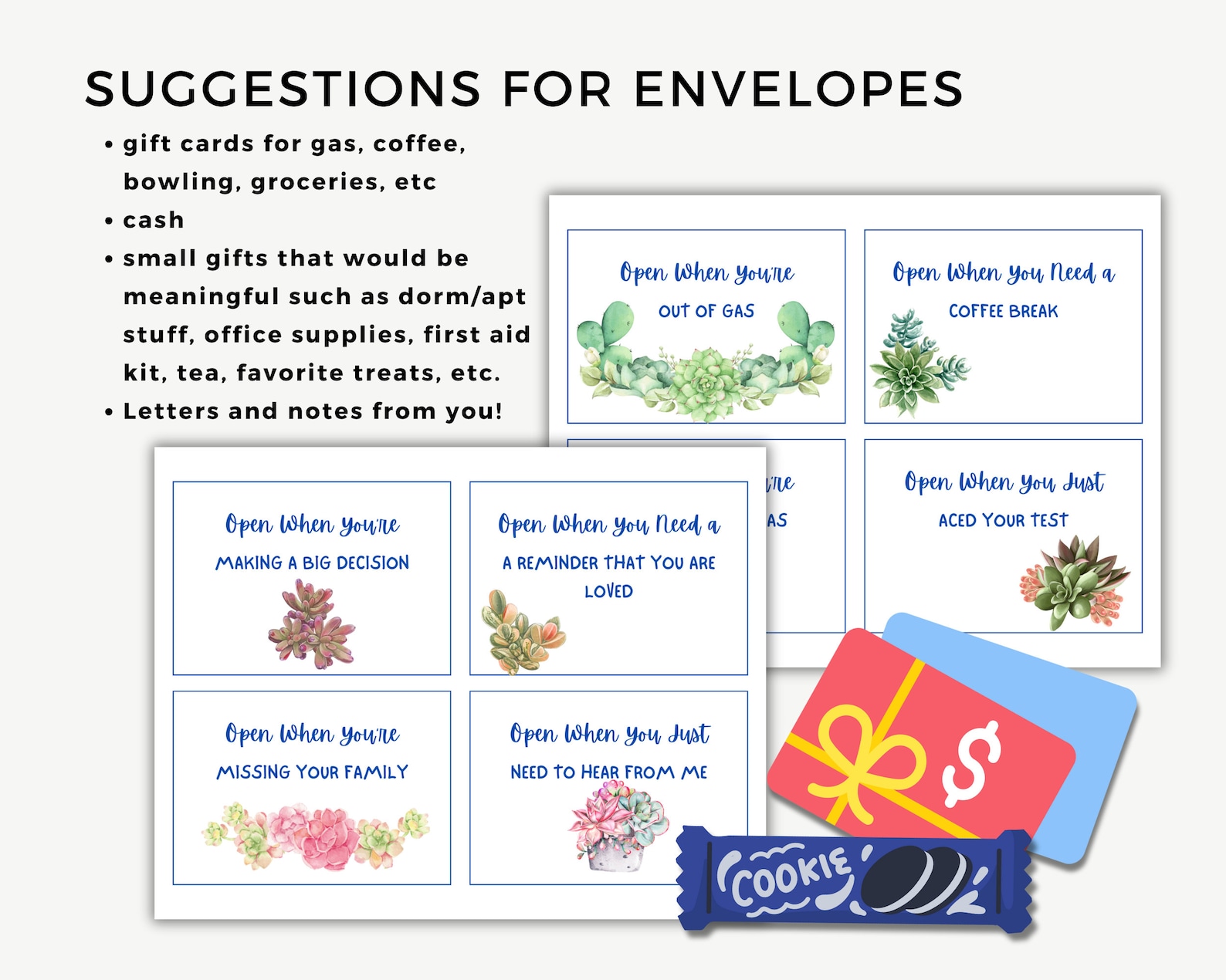 Open When Envelopes Open When College Back to School Gift College Care ...