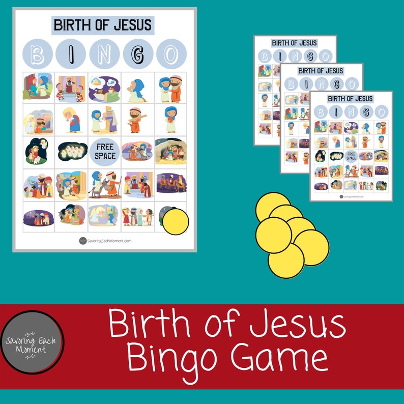 Nativity Bingo Game, Printable Games for Kids, Classroom Games ...