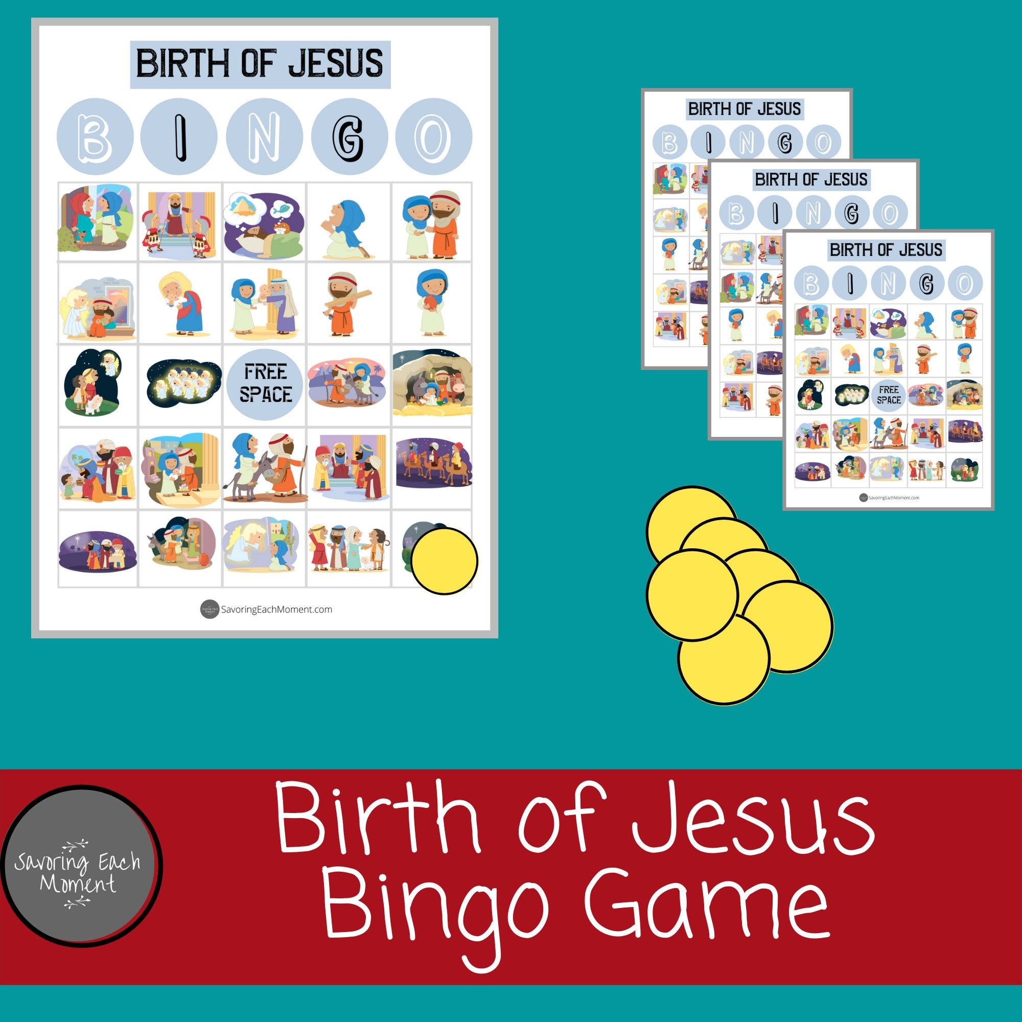 Nativity Bingo Game, Printable Games for Kids, Classroom Games ...