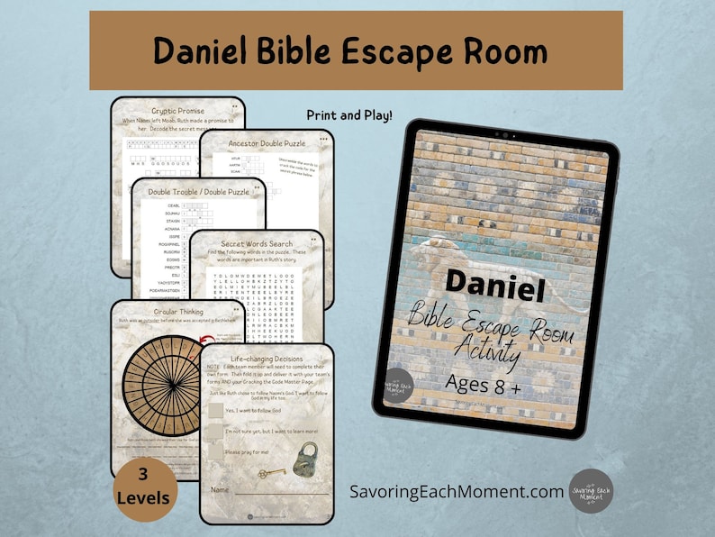 Daniel Printable Bible Escape Room Game Bible Games for - Etsy