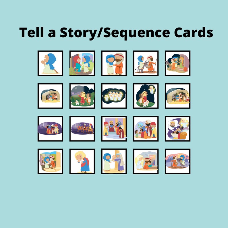 The Christmas Story for Kids Printable Activity Bundle, Bible Story ...