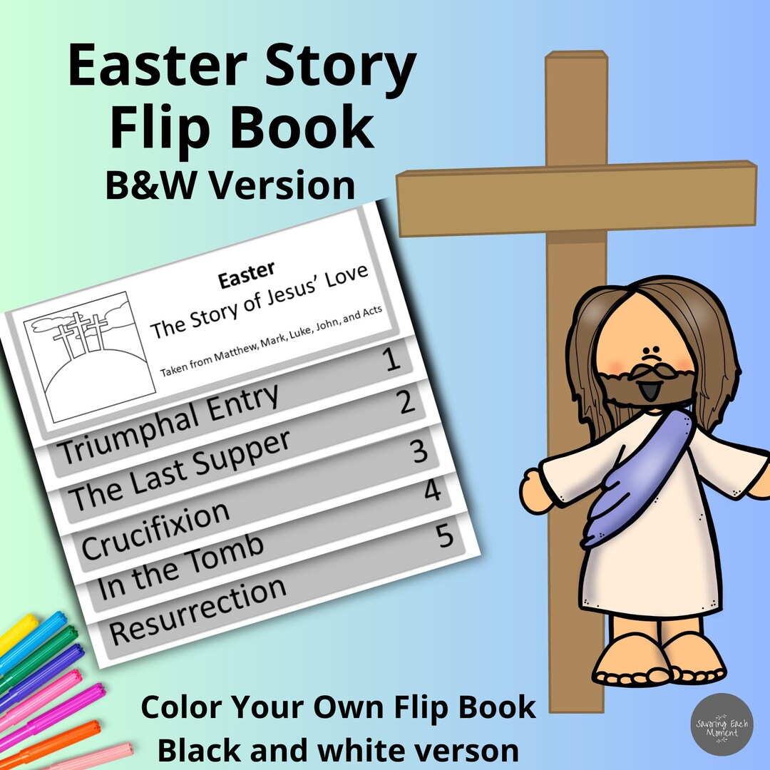 Easter Story Flip Book, Sunday School Craft, Holy Week for Kids, Easter ...