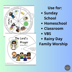 Printable Lords Prayer Wheel for Kids, Bible Activity Sheet, Lord's ...