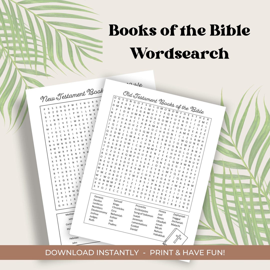 Books of the Bible Word Searches, Printable Bible Word Search Puzzles ...