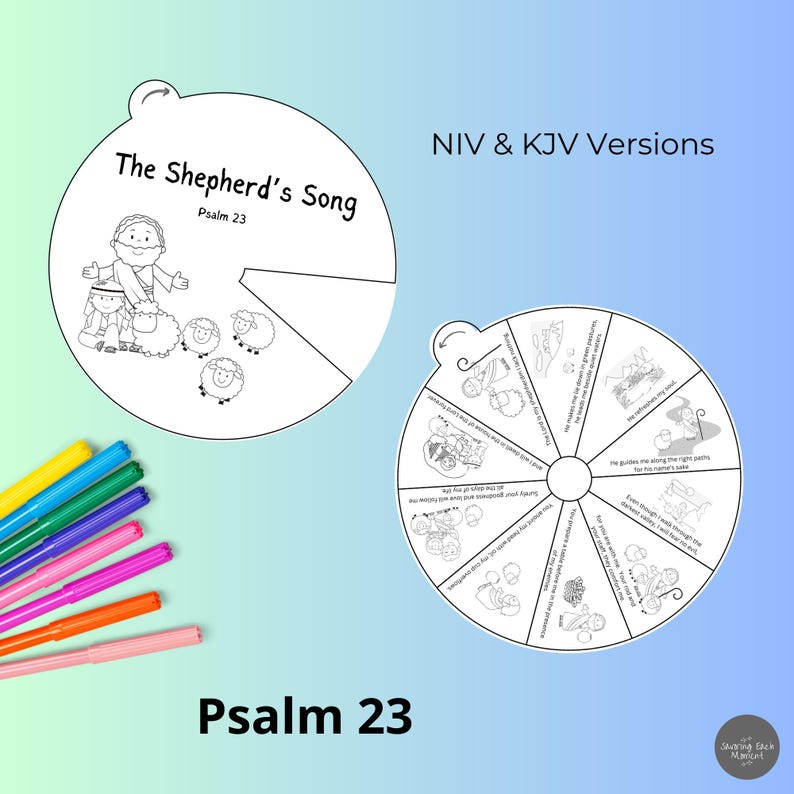 Bible Story for Kids, Psalms 23 Printable, Sunday School Craft, Bible ...