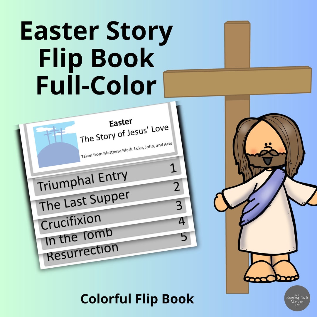 Easter Story Sunday School Craft, Easter Story Flip Book,holy Week for ...