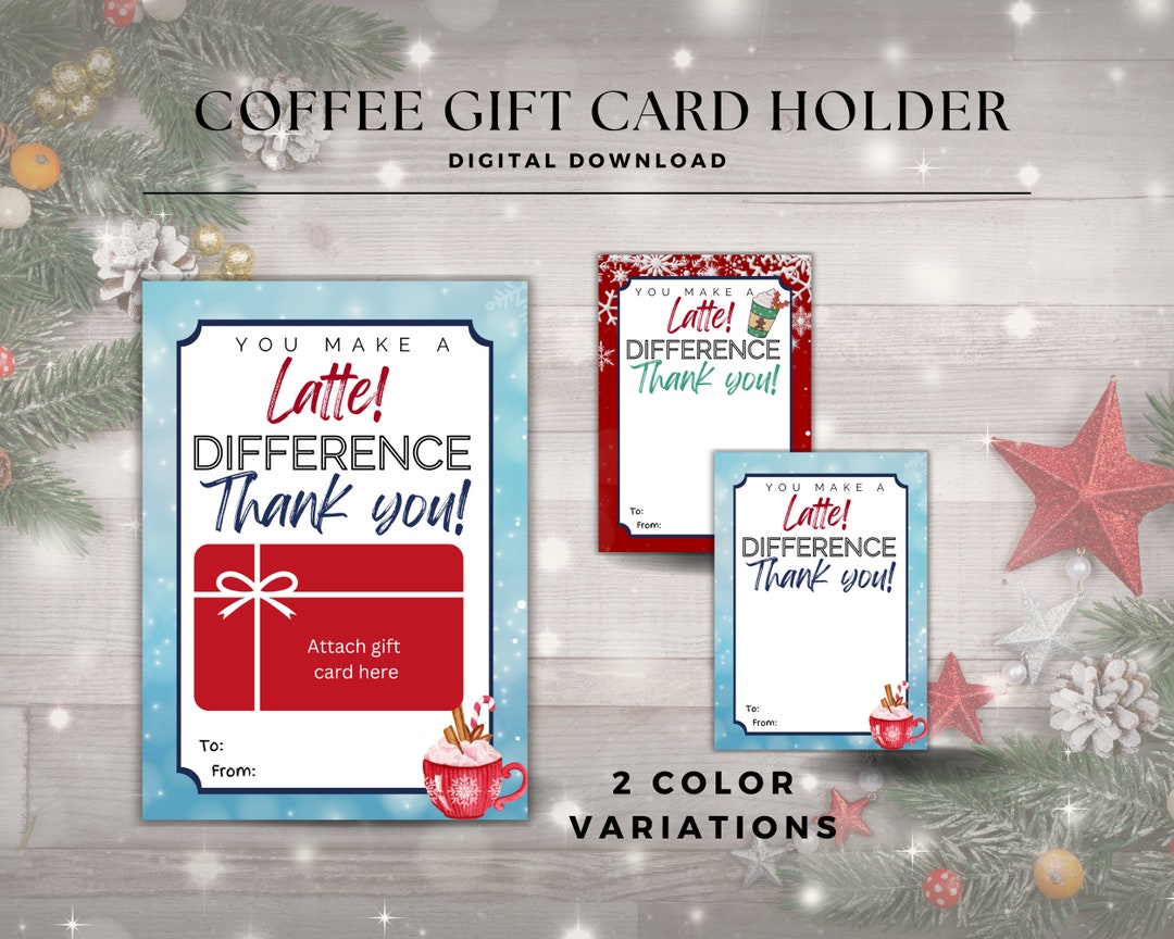 Staff Appreciation Gift, Teacher Gift Card Holder, Christmas Coffee ...