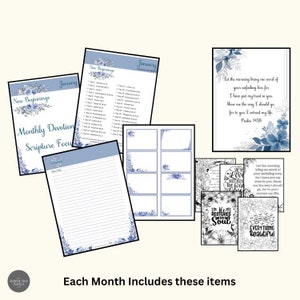 12 Month Scripture Writing Plan Monthly Bible Reading Plan Printable ...