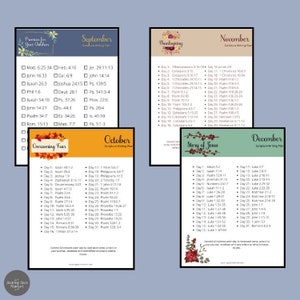 12 Month Scripture Writing Plan Monthly Bible Reading Plan Printable ...