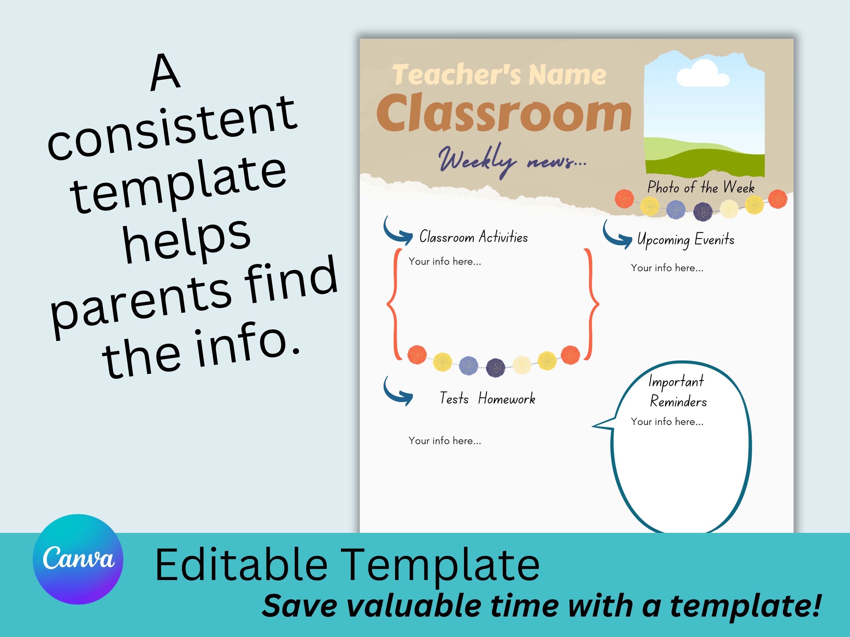 Teacher Newsletter Template Meet the Teacher Editable - Etsy