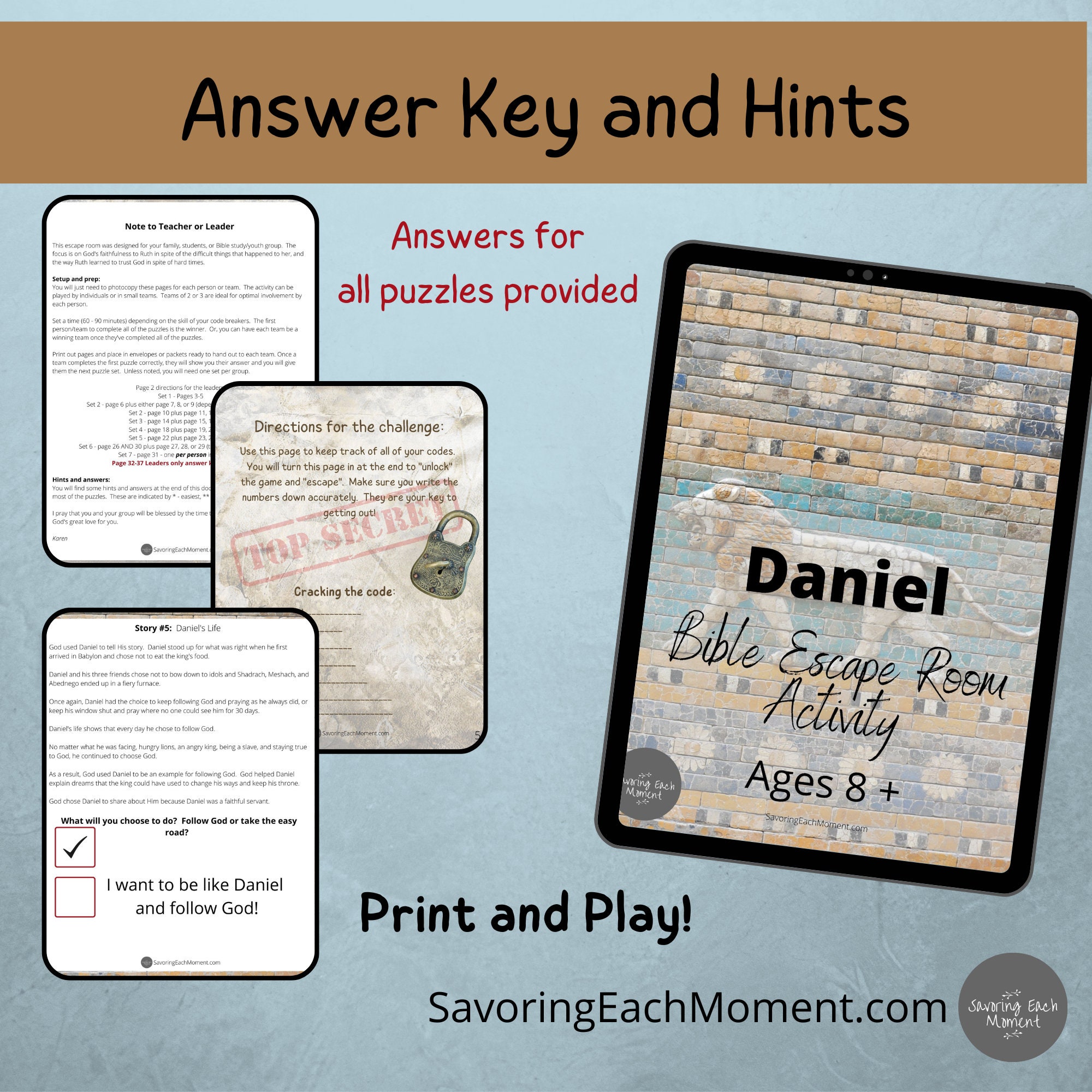 Bible Escape Room Game, Bible Games for Kids, Youth Group Games, Bible ...