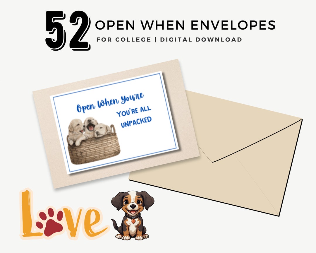 Open When Envelopes College Open When Labels Back to School Gift ...