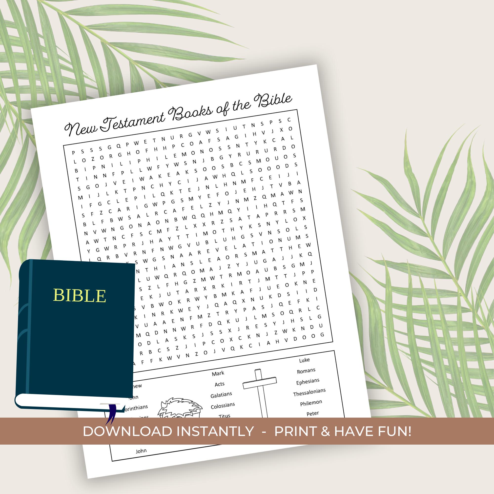 Books of the Bible Word Searches, Printable Bible Word Search Puzzles ...