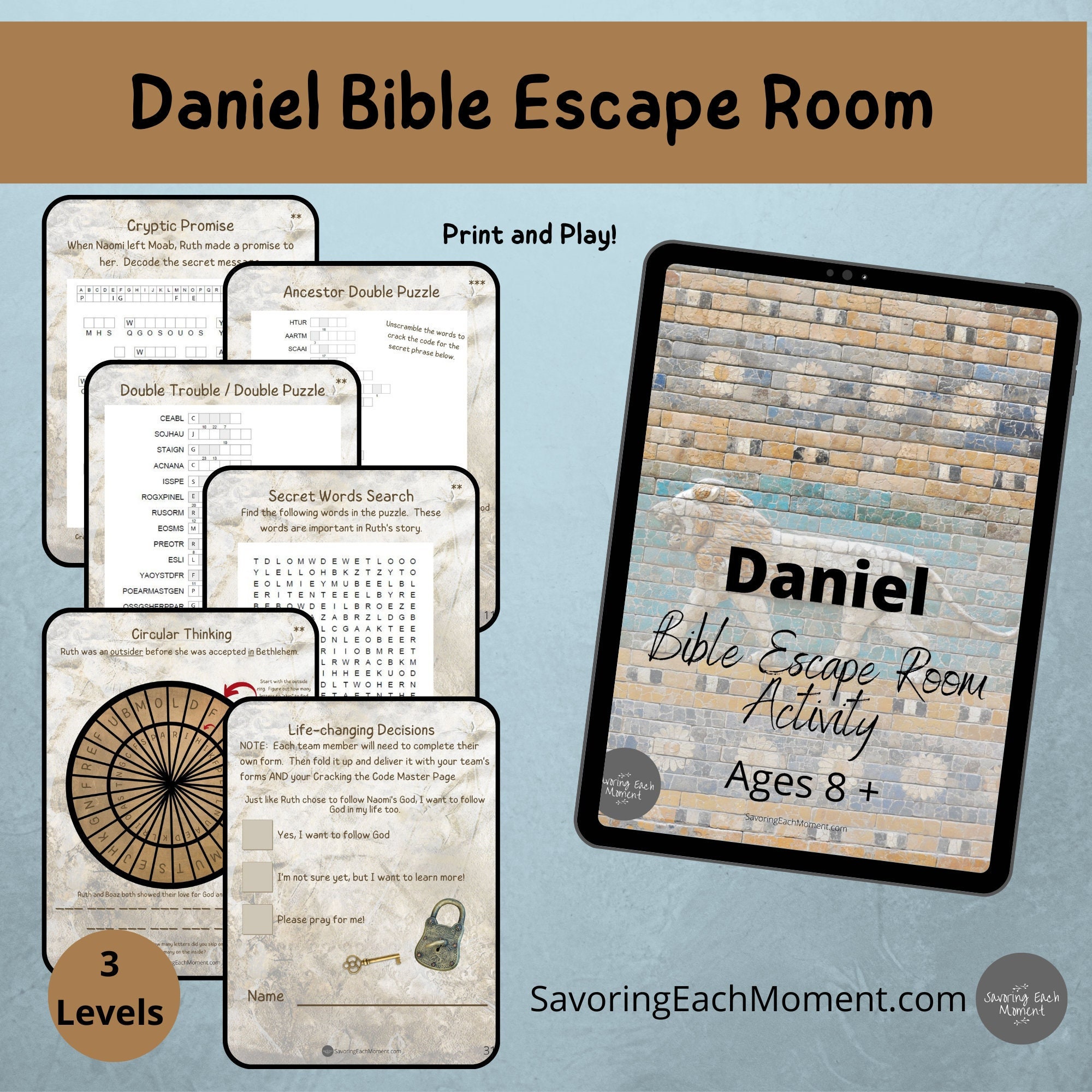 Bible Escape Room Game, Bible Games for Kids, Youth Group Games, Bible ...